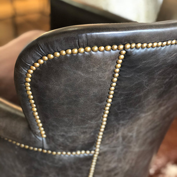Camden Studded Leather Chair – Blacks of Sopwell